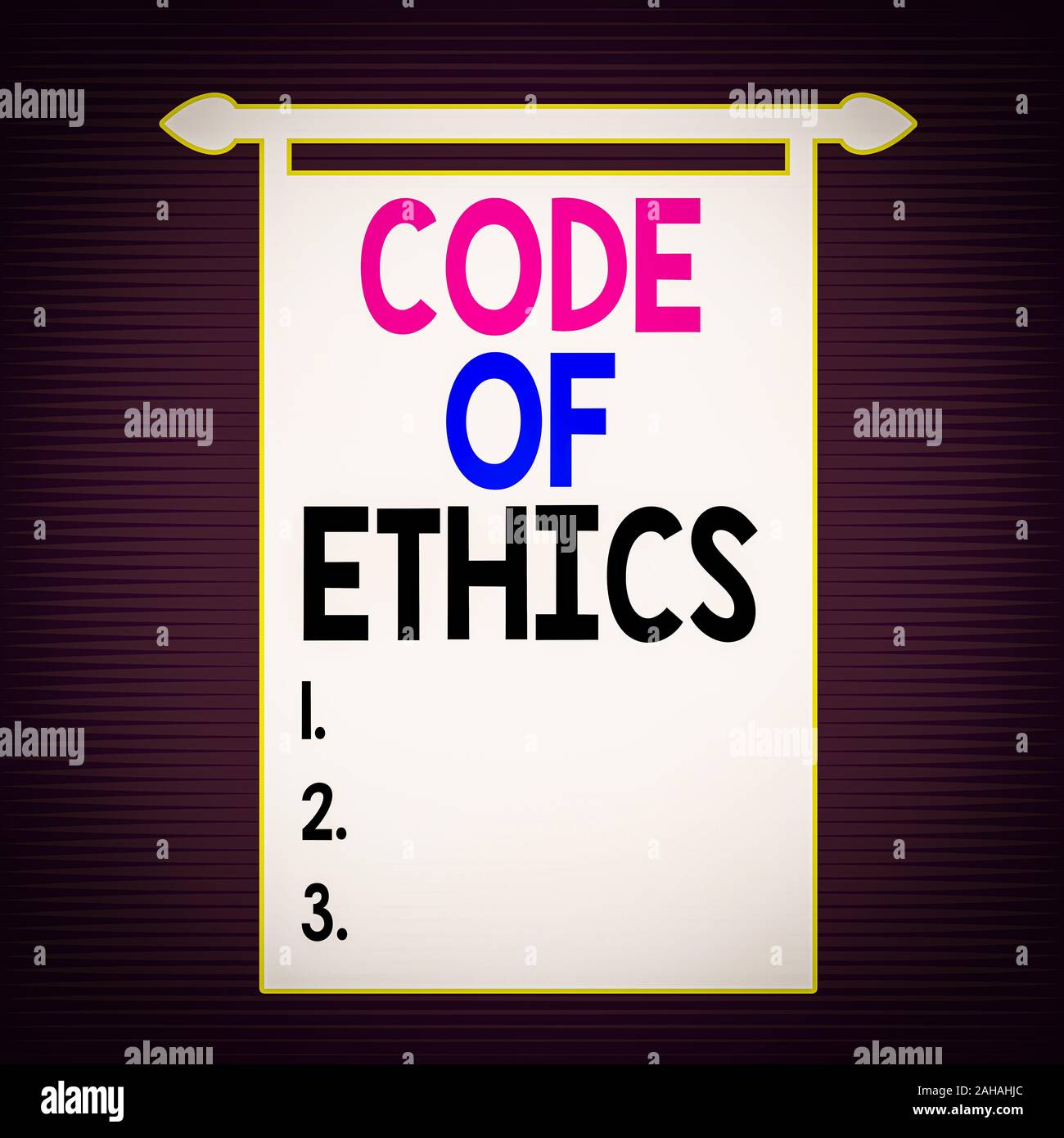 Writing note showing Code Of Ethics. Business concept for basic guide ...