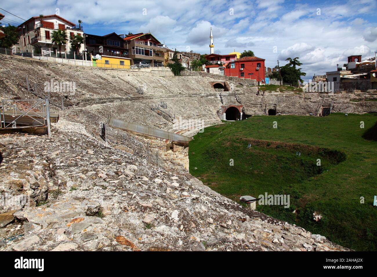 Roman Amphitheatre, built in the 2nd.Century AD, in Durresi, Albania ...