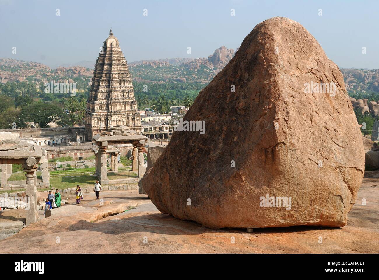 virupaksha temple and boulder,hampi,india Stock Photo - Alamy