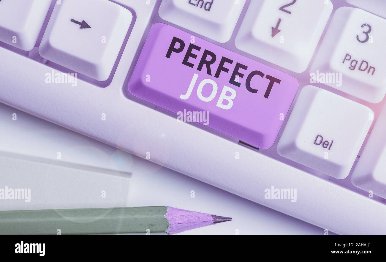 Handwriting text Perfect Job. Conceptual photo a job that brings you ...