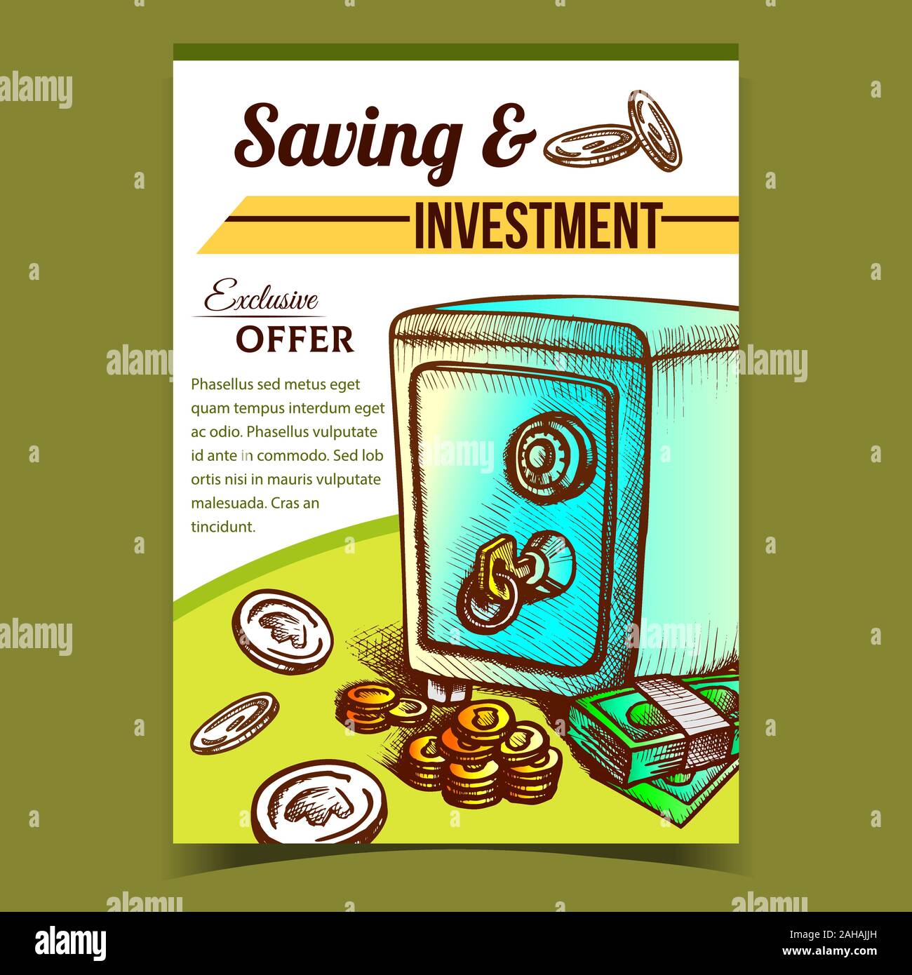 Saving And Investment Advertising Banner Vector Stock Vector Image ...