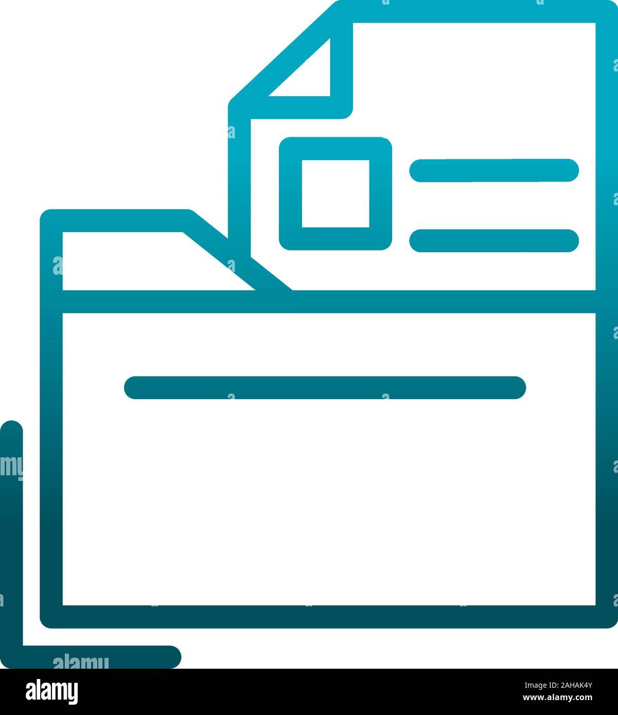 folder file letter document communications vector illustration gradient ...