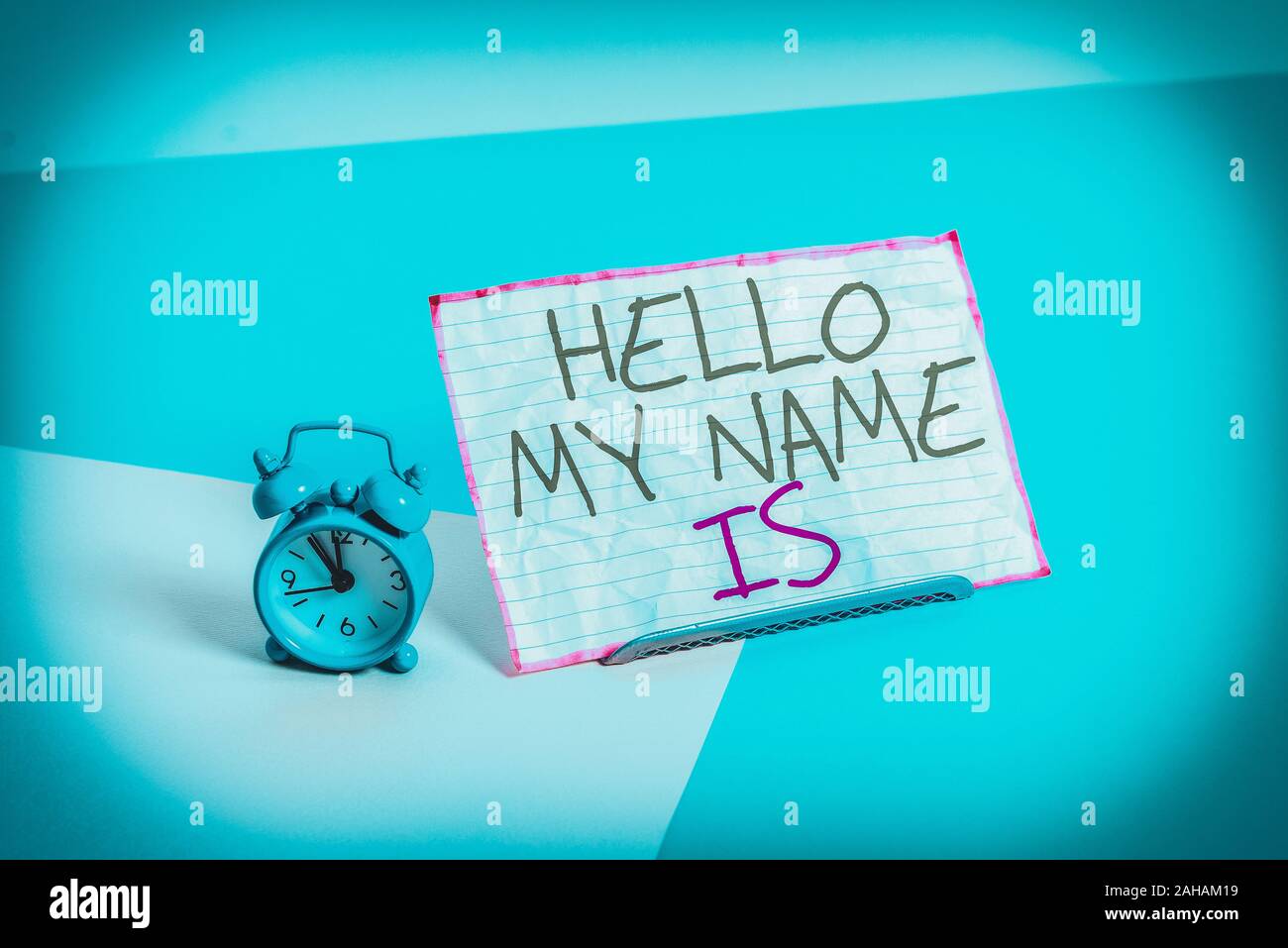 Handwriting text writing Hello My Name Is. Conceptual photo introducing ...