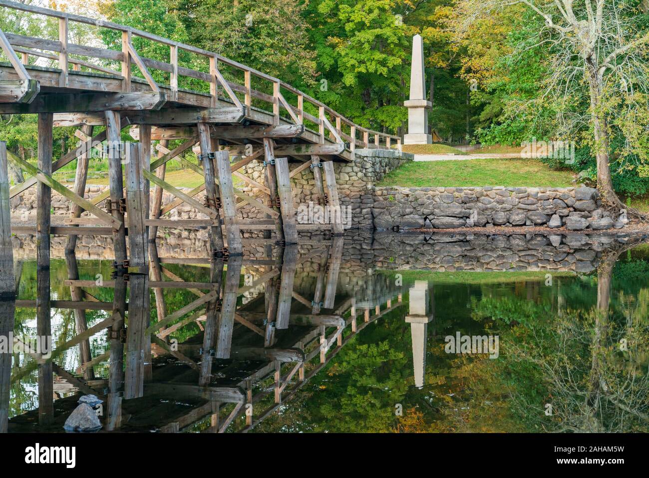 North Bridge in Concord, Massachusetts, site of the first shot of the ...