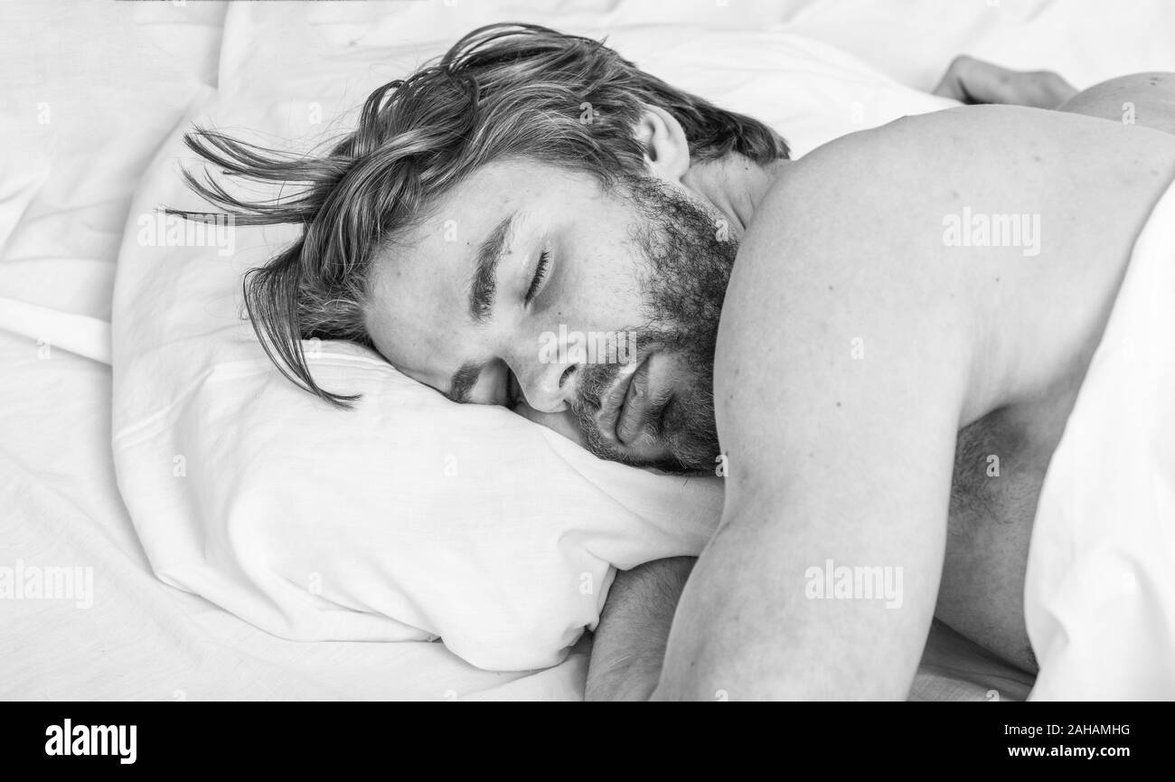 Attractive young man sleeping Black and White Stock Photos & Images - Alamy