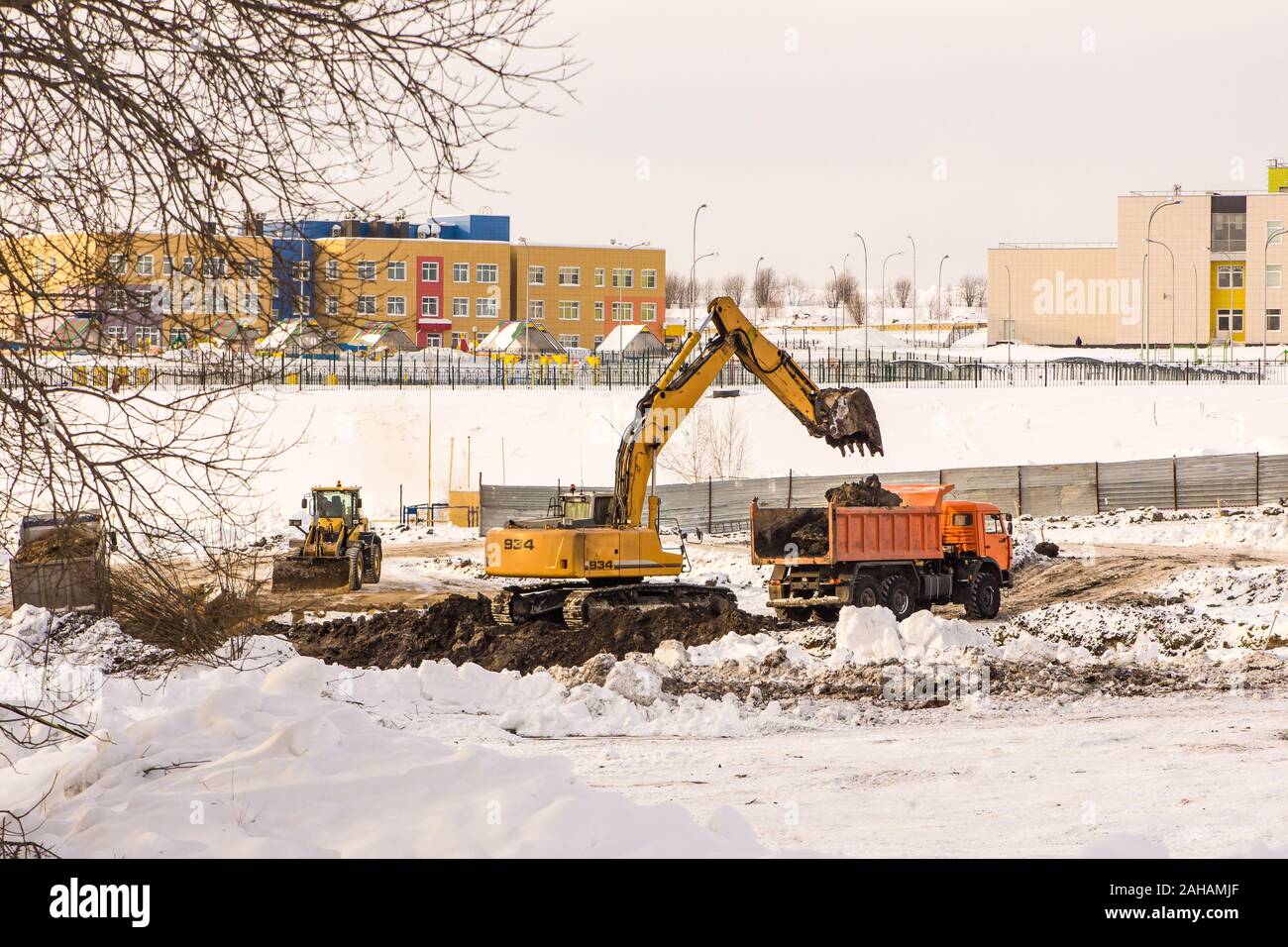 Earthworks construction heavy excavator machine hi-res stock photography and images - Alamy