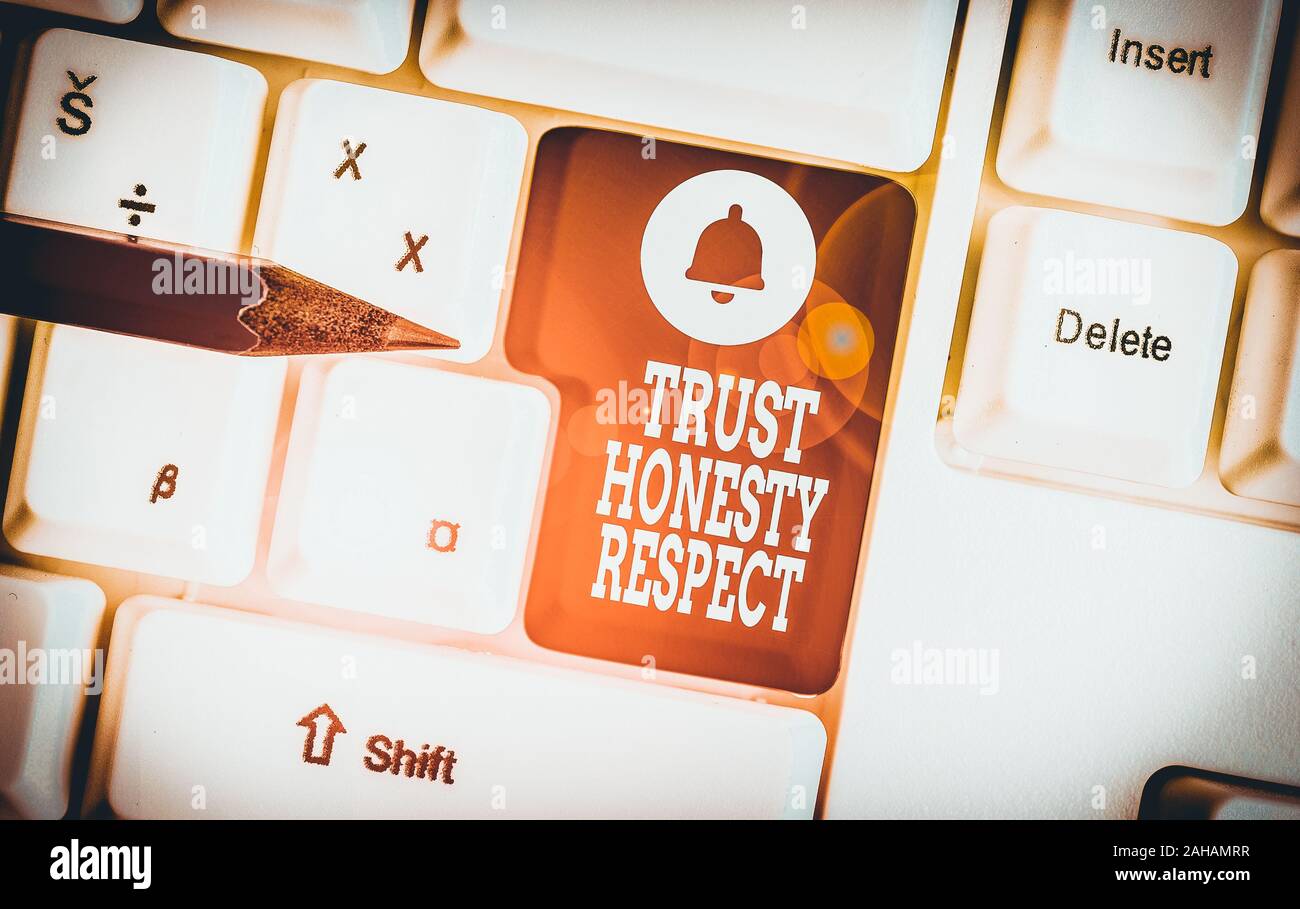 Conceptual hand writing showing Trust Honesty Respect. Concept meaning ...