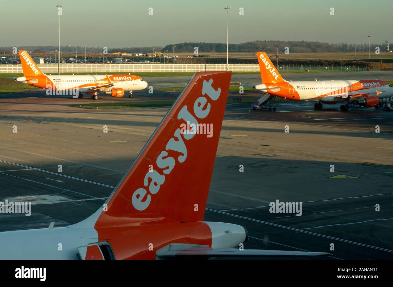 EasyJet Airbus A320-214 aircrafts or airplanes or aeroplanes on the ...