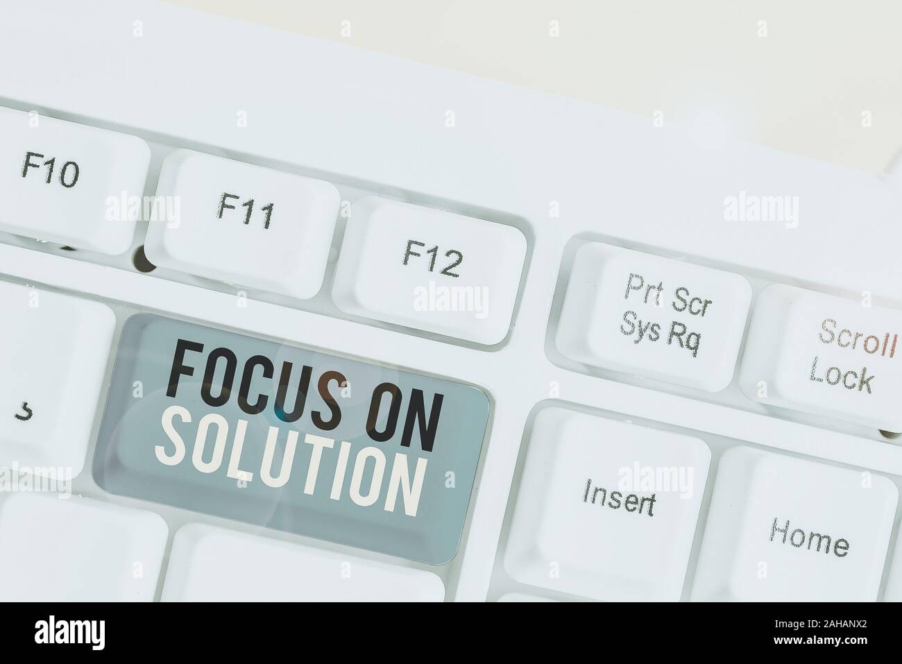 Conceptual hand writing showing Focus On Solution. Concept meaning Give ...