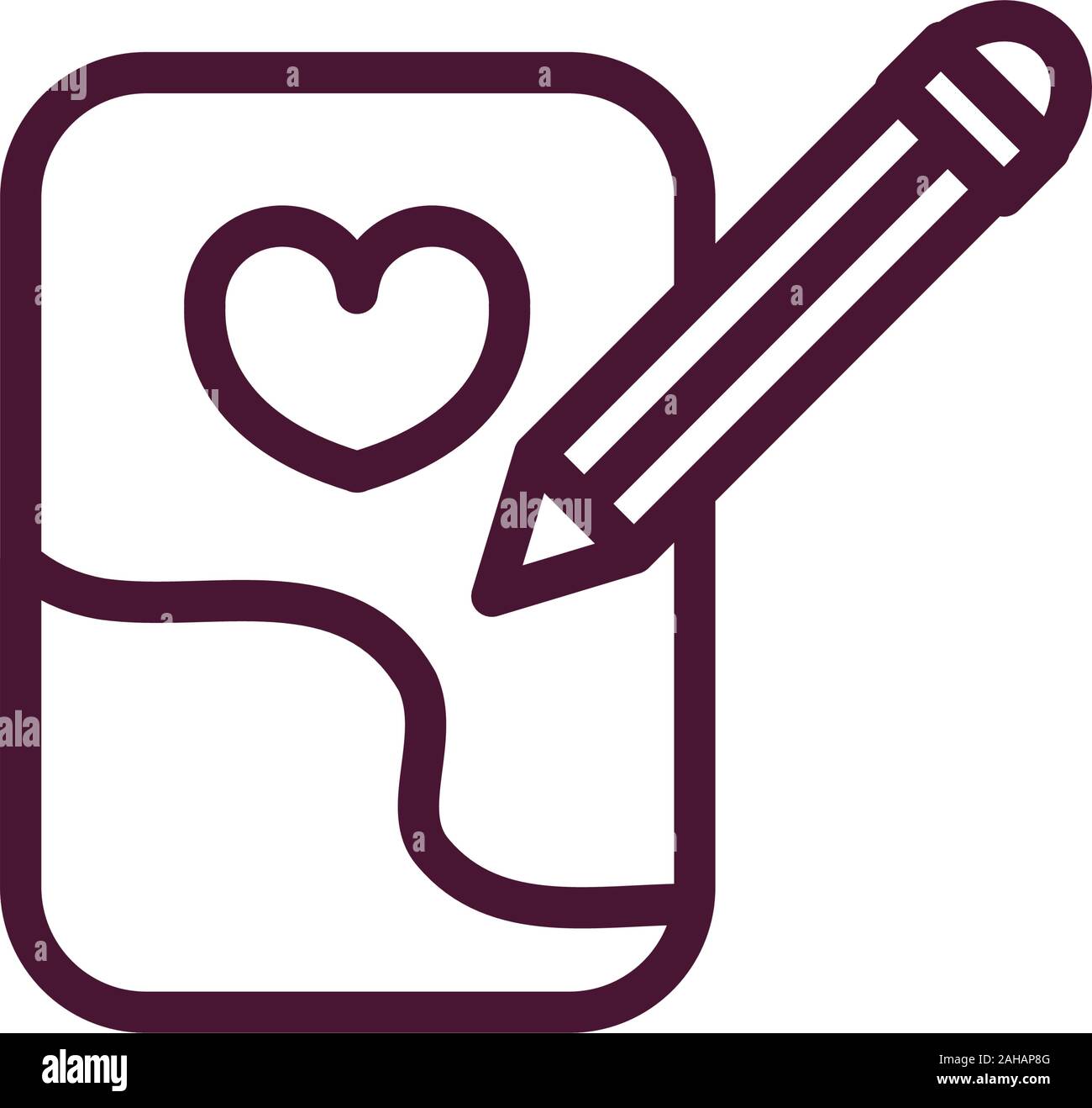 happy valentines day writing note pencil love romantic feeling icon ...