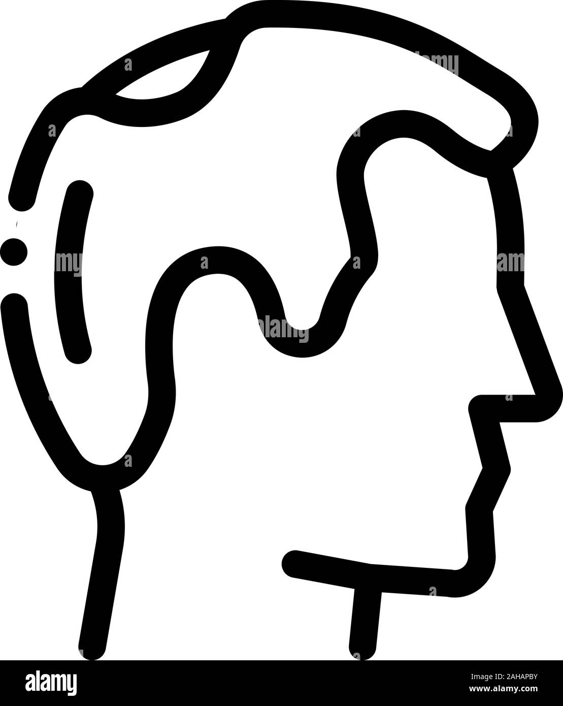 Balding Man Profile Icon Vector Outline Illustration Stock Vector Image ...