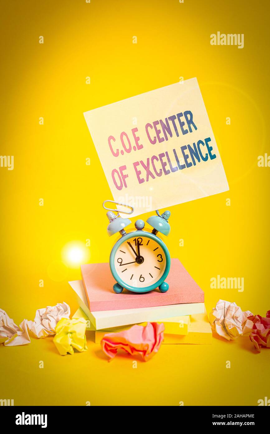 Text sign showing Coe Center Of Excellence. Business photo showcasing ...