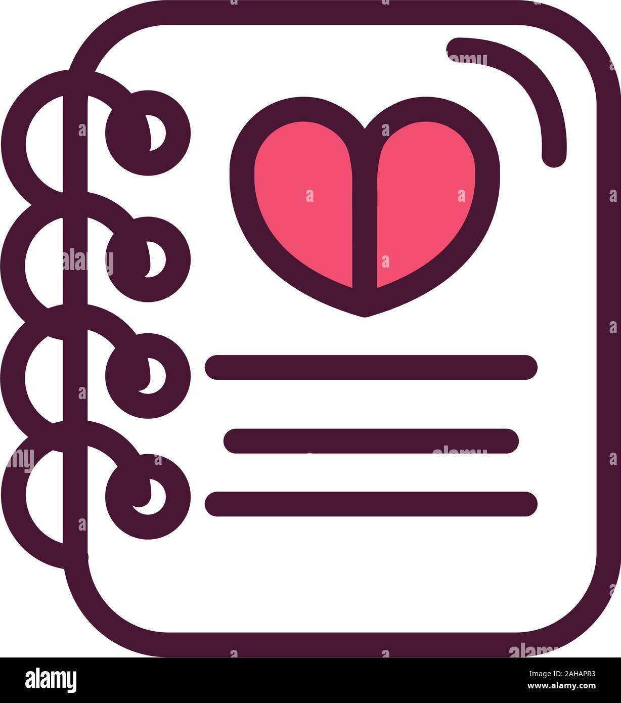 happy valentines day notepad heart love romantic feeling icon vector ...