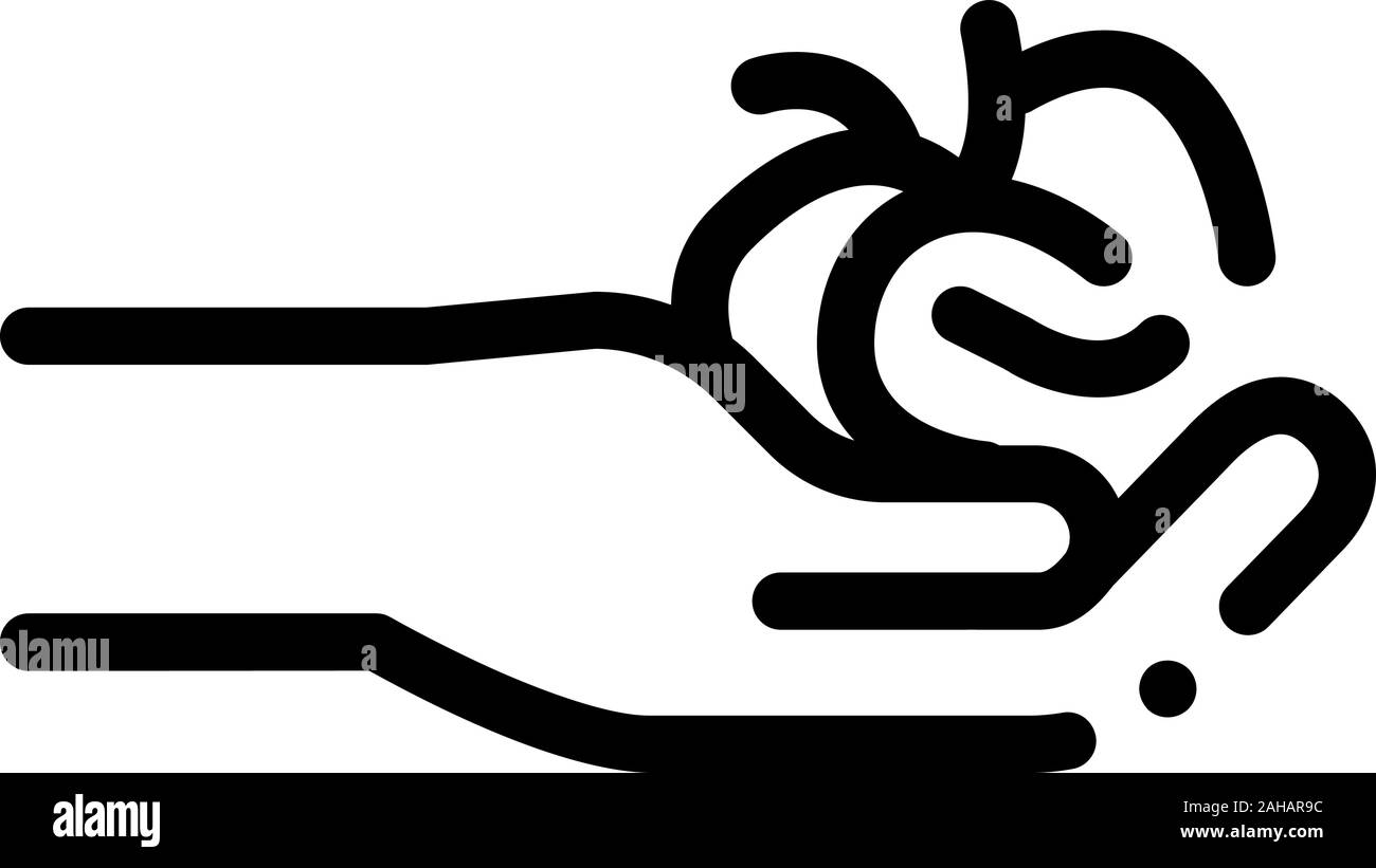 Hand Holding Hair Icon Vector Outline Illustration Stock Vector Image ...