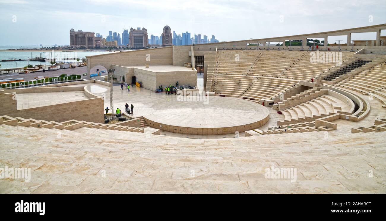 Doha, Qatar - Nov 20. 2019. Katara Amphitheatre in Katara Village Stock ...