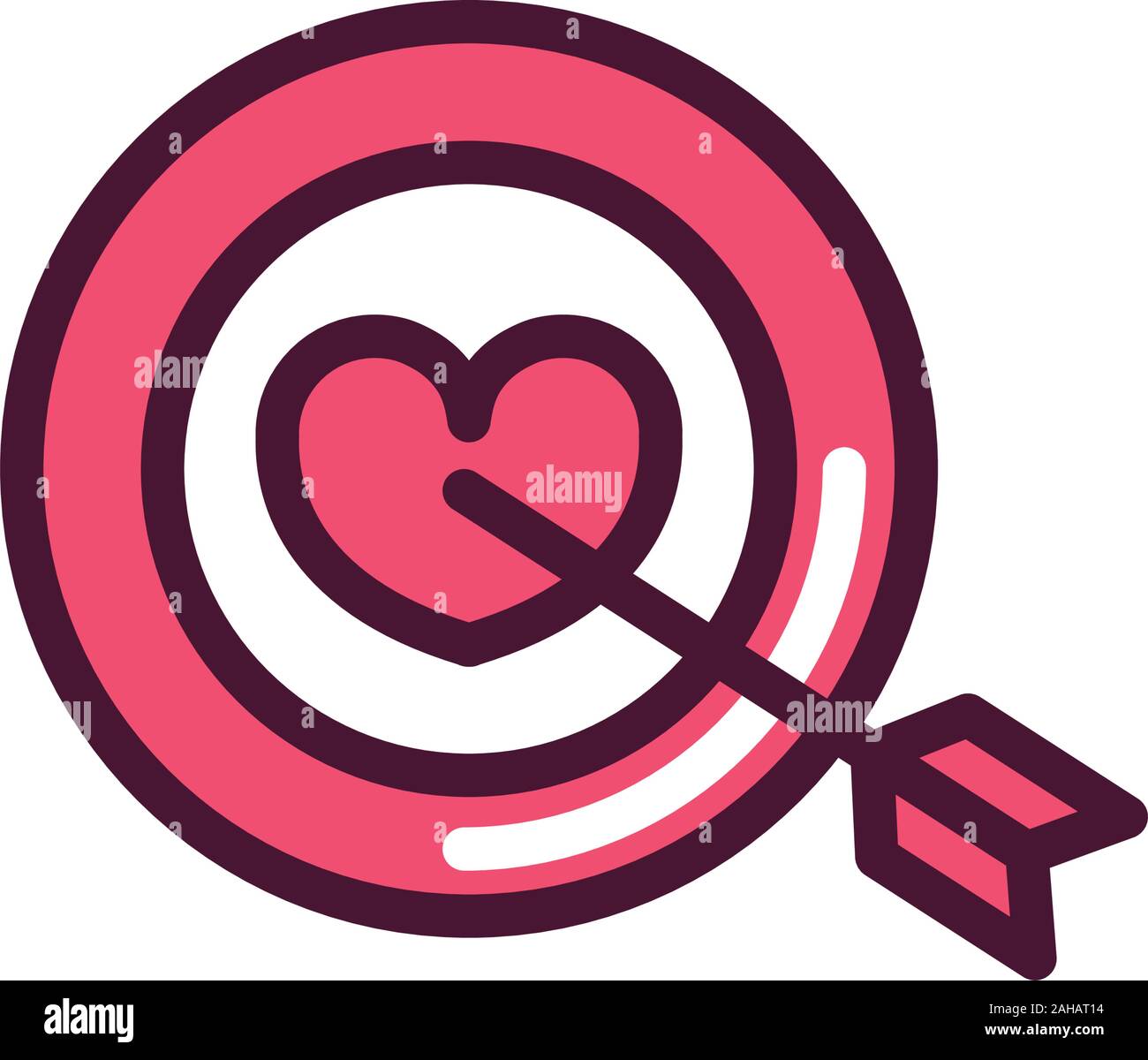 happy valentines day target heart arrow love romantic feeling icon ...