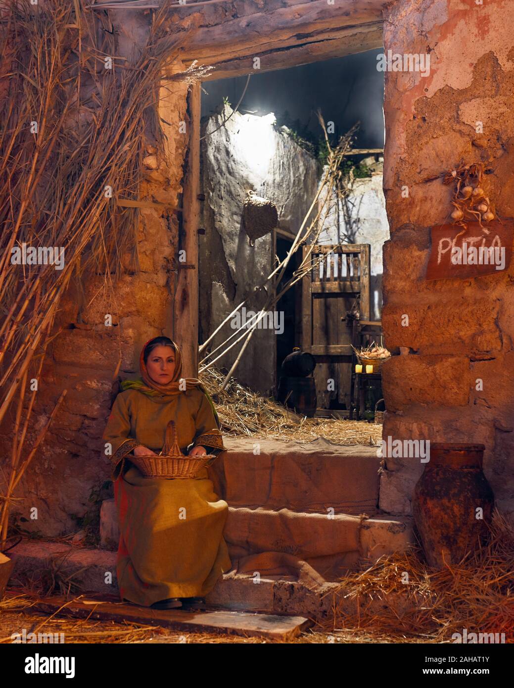 Italy, Sicily, Partinico, December 22/2019,beautiful living nativity ...