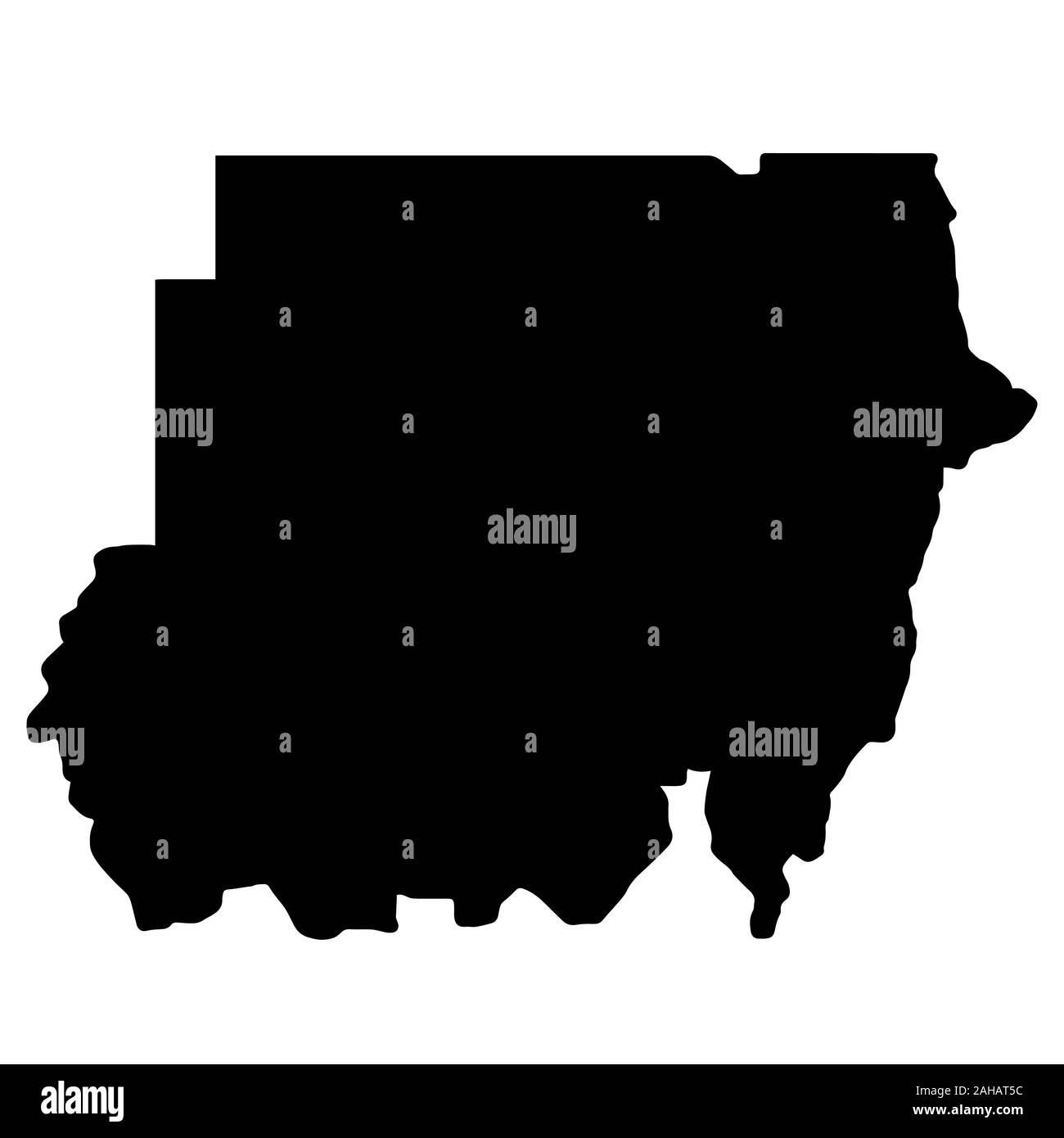 Sudan Map Black Silhouette Vector illustration eps 10 Stock Vector ...