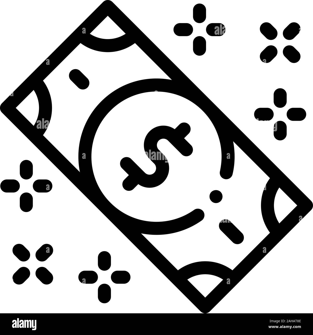 Money Banknote Icon Vector Outline Illustration Stock Vector Image ...