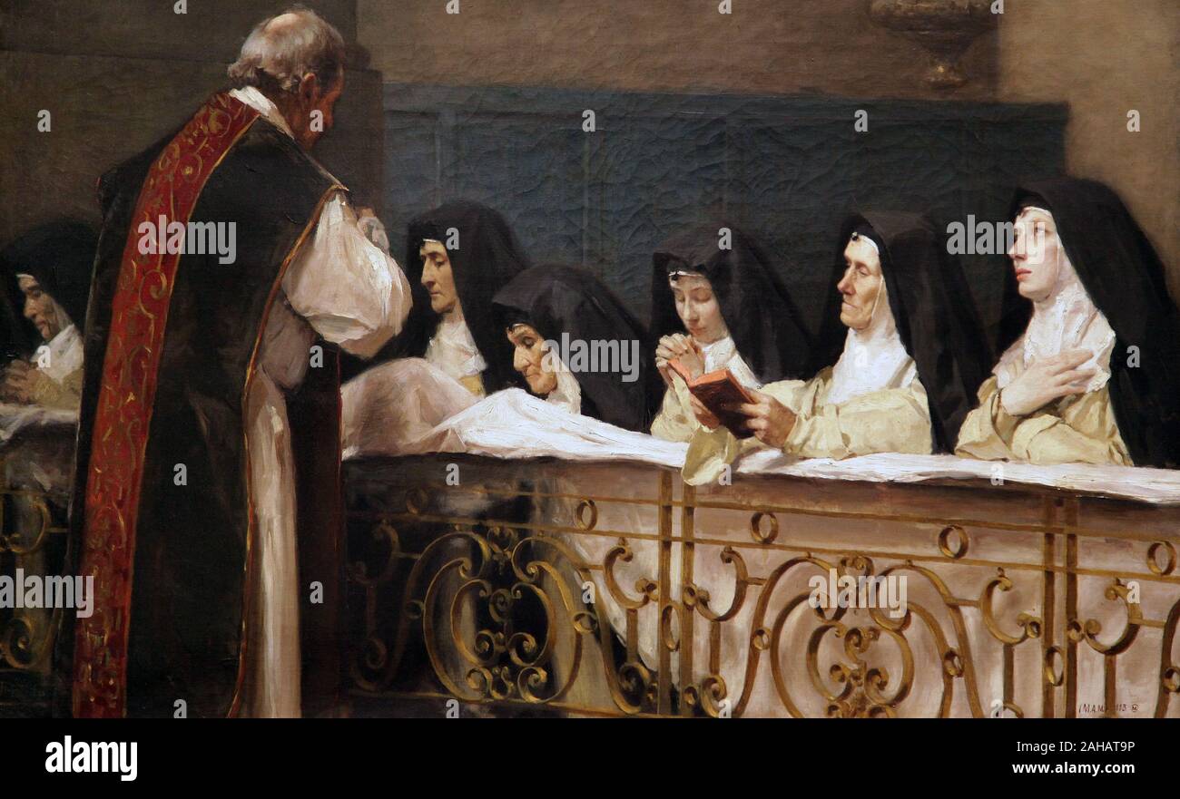 The Nuns Taking Communion c.1891 by Enrique Melida Alinari 1838-1892 ...