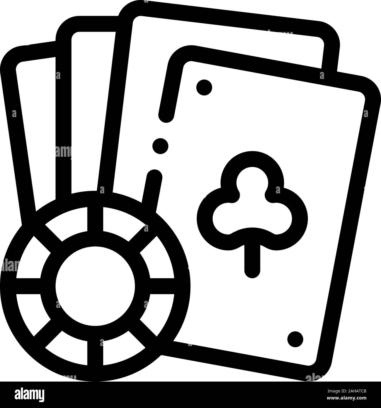 Playing Cards Icon Vector Outline Illustration Stock Vector Image & Art ...