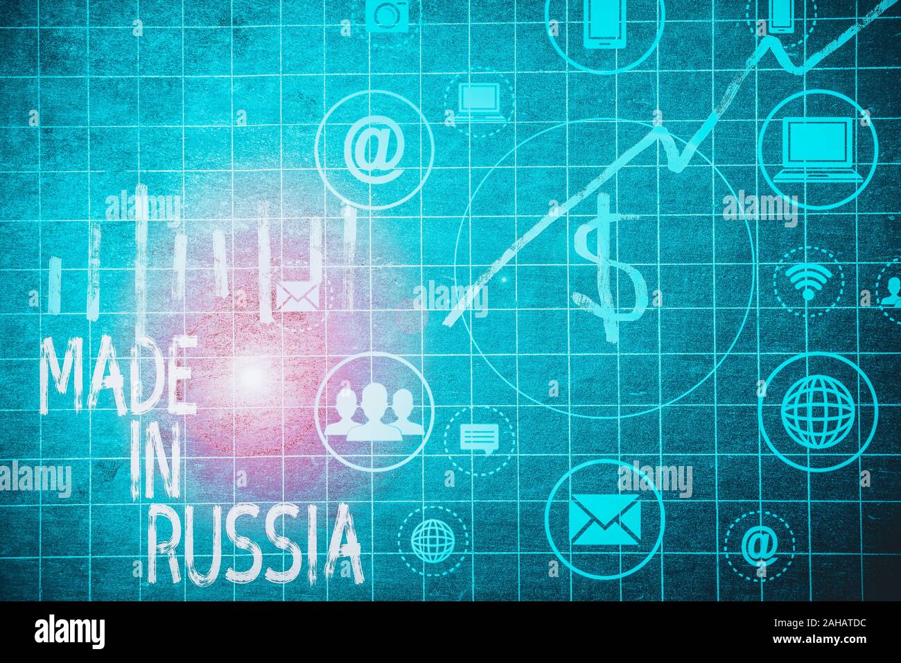 Text sign showing Made In Russia. Business photo text A product or ...