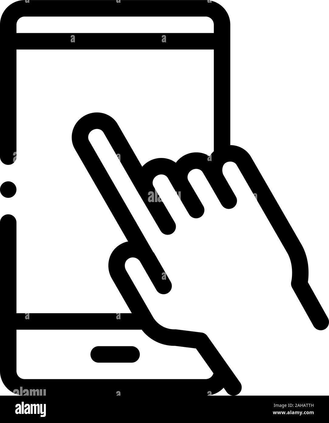 Hand Push Phone Icon Vector Outline Illustration Stock Vector Image ...