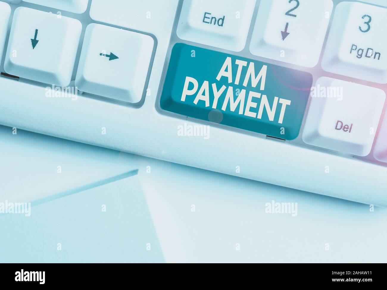 Handwriting text Atm Payment. Conceptual photo Cashless Payment made ...