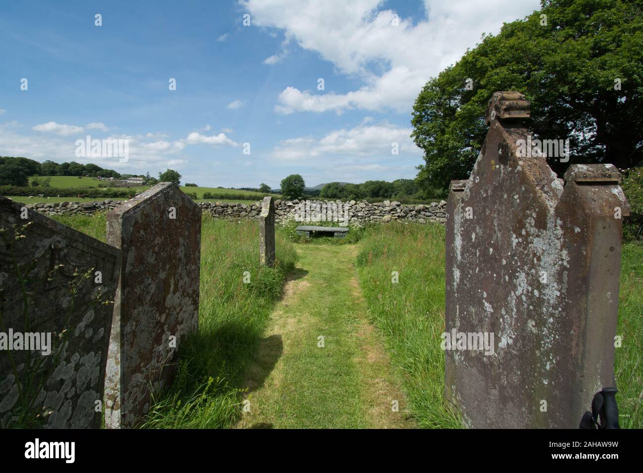 St Bega Church in the Lake District graves grave stones stone died ...
