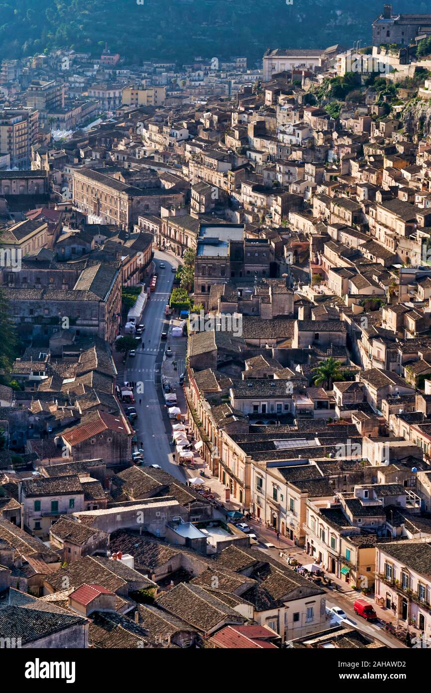 Aerial view of Modica Sicily Italy Stock Photo - Alamy