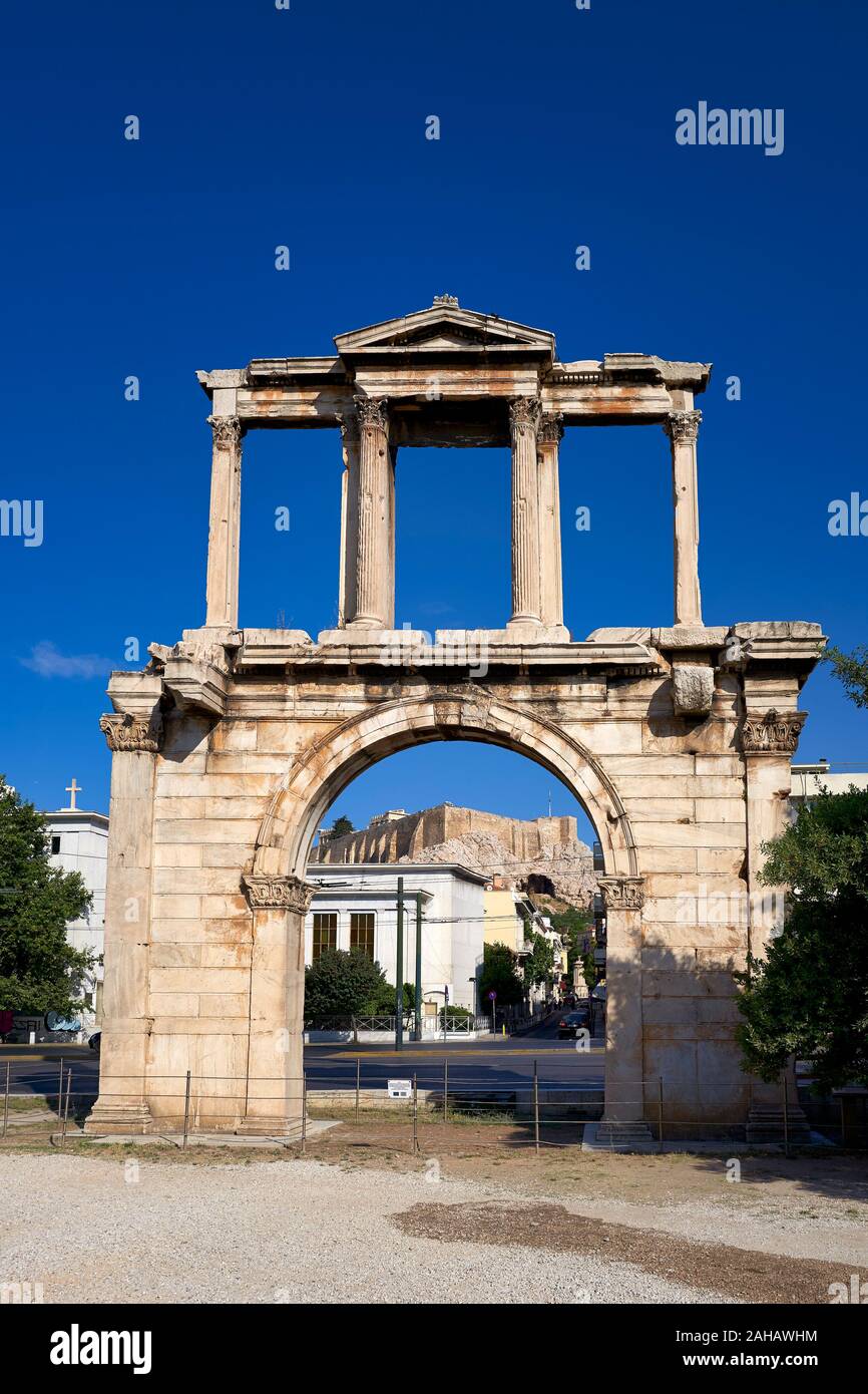 Athens Greece.The Hadrian's Arch Stock Photo - Alamy