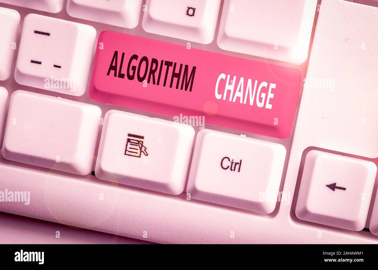 Conceptual hand writing showing Algorithm Change. Concept meaning change in procedure designed ...