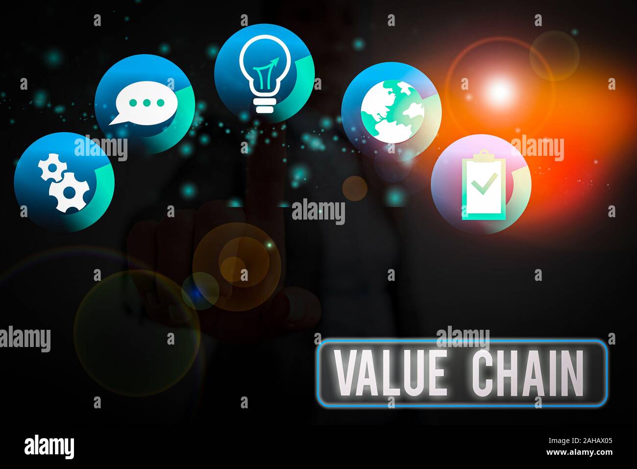 Conceptual hand writing showing Value Chain. Concept meaning process or ...