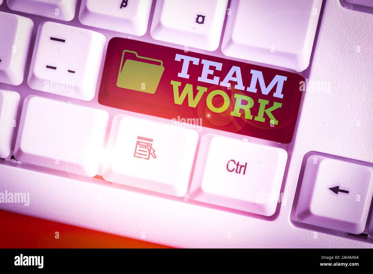Word writing text Team Work. Business photo showcasing Combined action ...