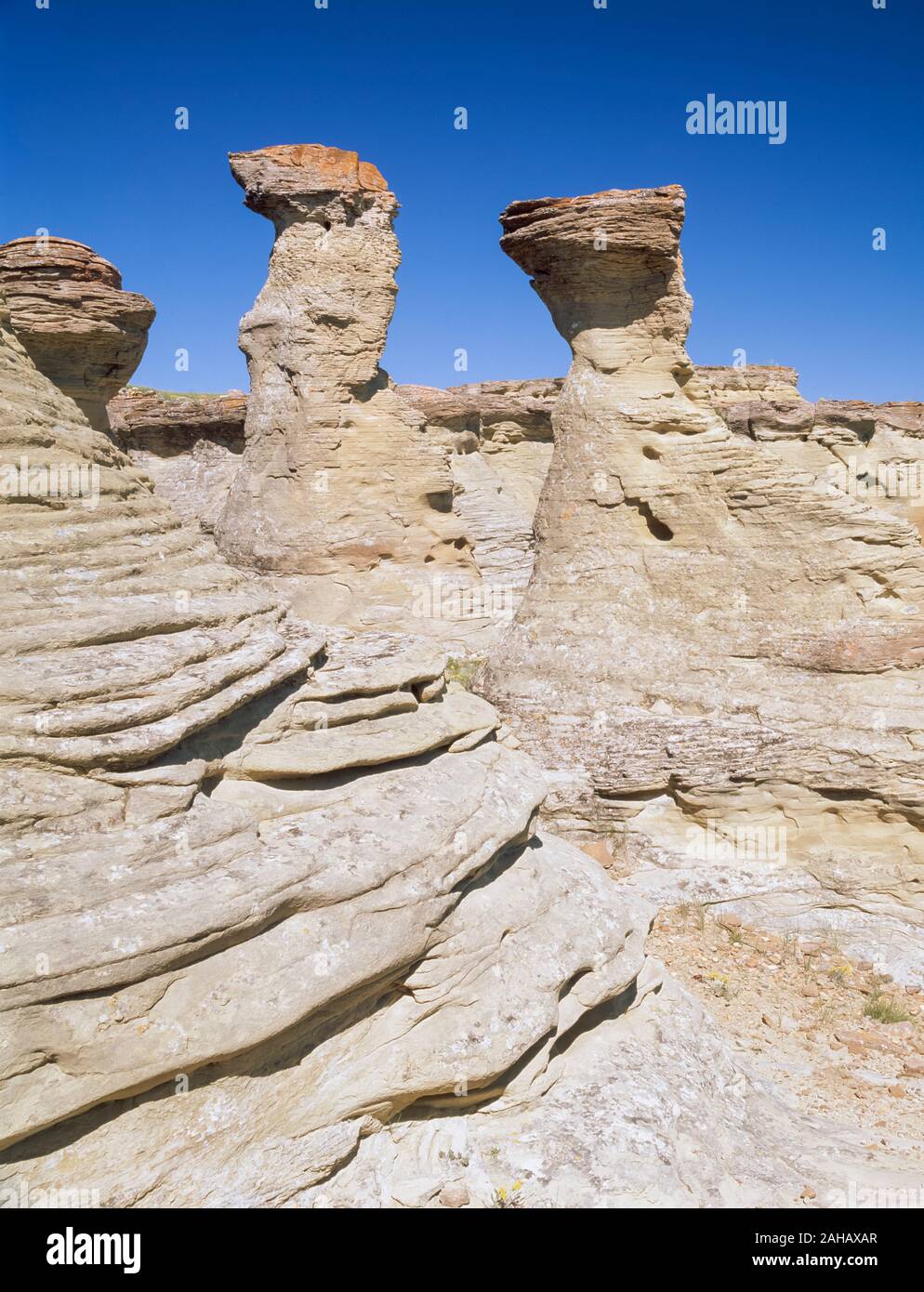 sandstone spires at jerusalem rocks near sweetgrass, montana Stock ...