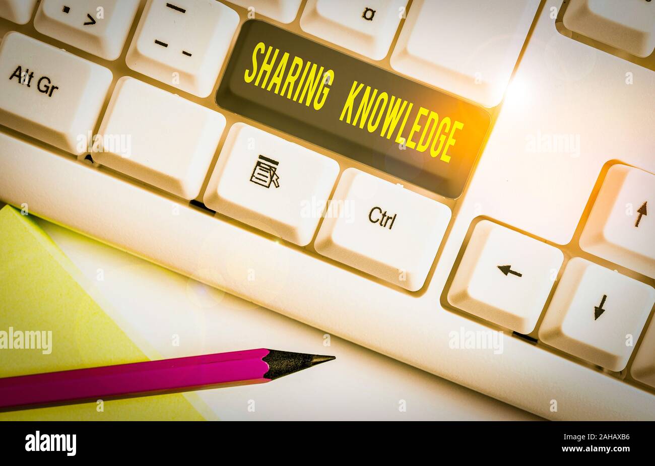 Conceptual hand writing showing Sharing Knowledge. Concept meaning ...