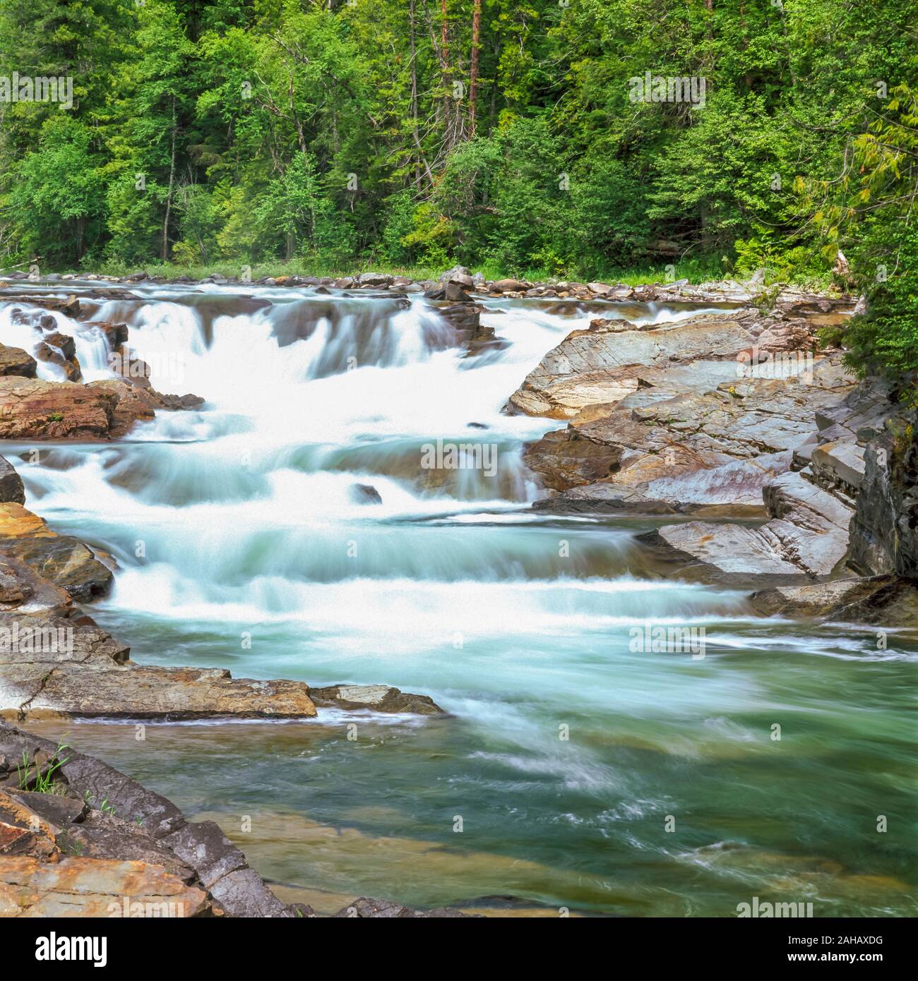 cascades on the yaak river upstream from yaak falls near troy, montana ...