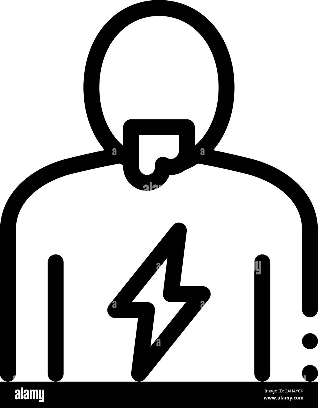 Lightning On Body Icon Vector Outline Illustration Stock Vector Image ...