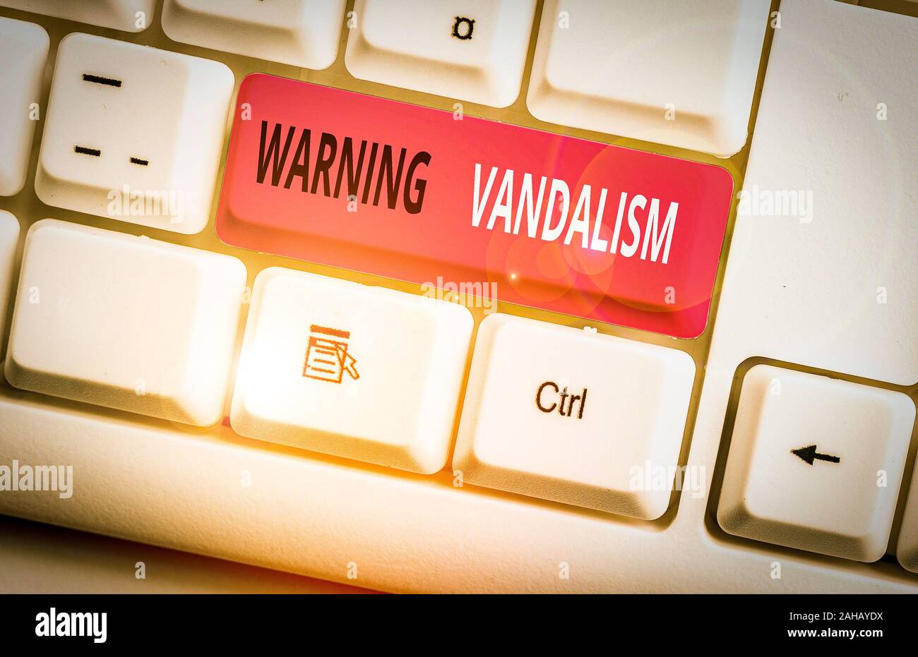 Conceptual hand writing showing Warning Vandalism. Concept meaning ... Conceptual hand writing showing Warning Vandalism. Concept meaning ...
