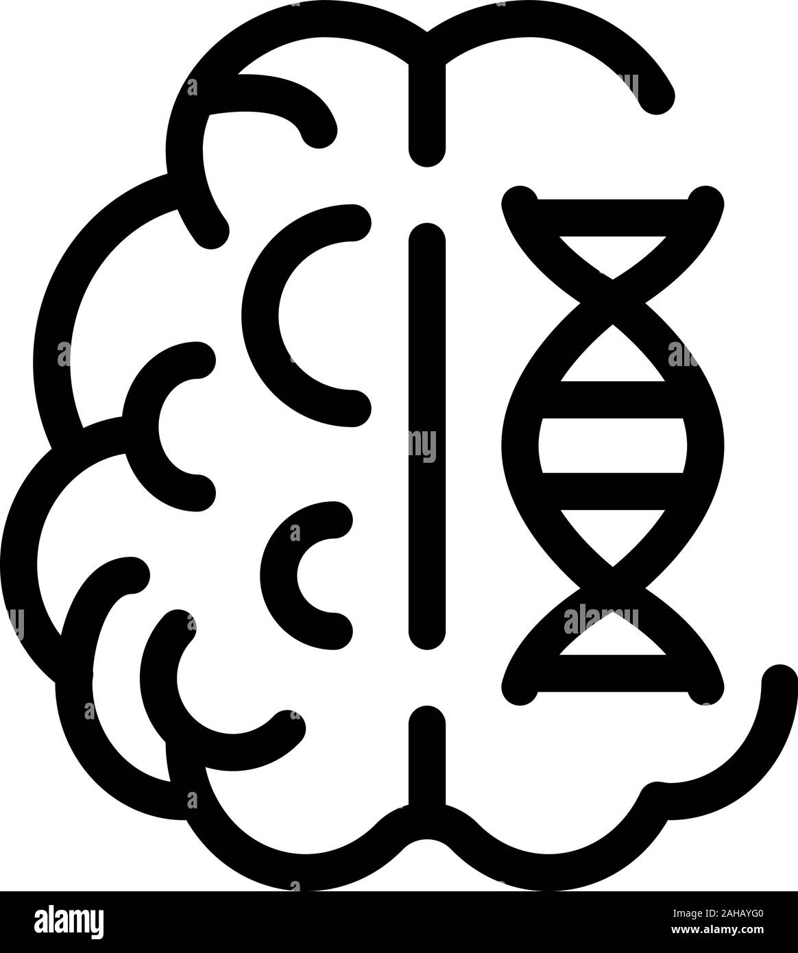 Brain Molecule Icon Vector Outline Illustration Stock Vector Image ...