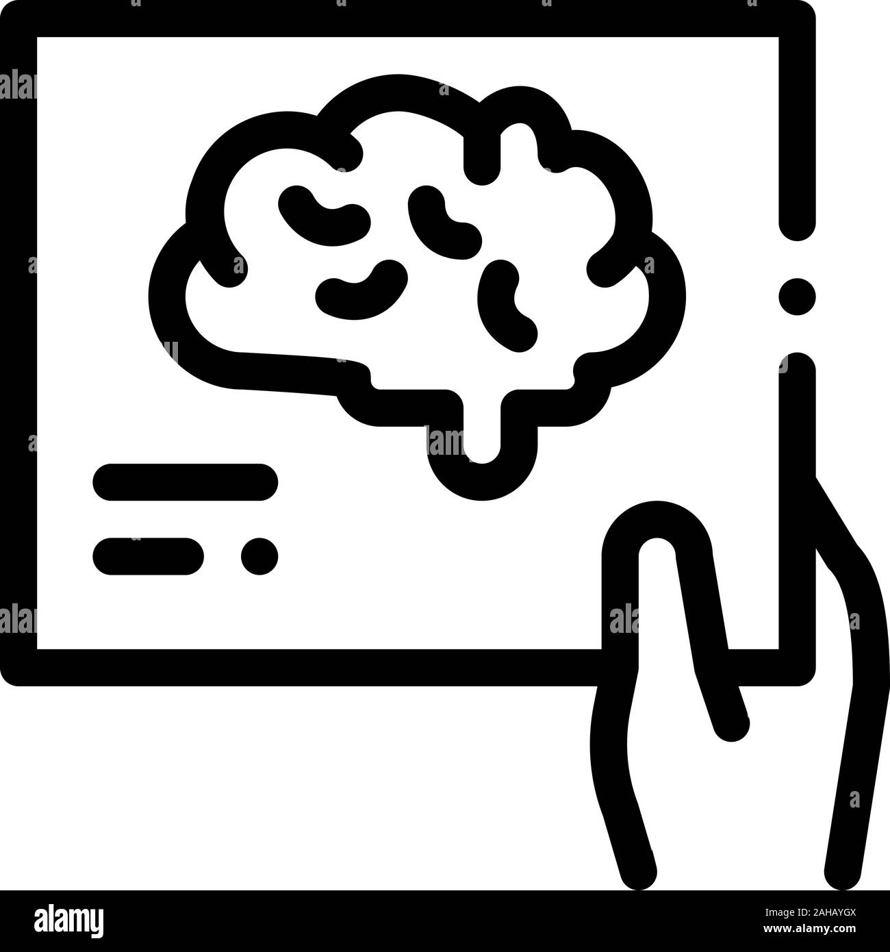 Hand Brain Photo Icon Vector Outline Illustration Stock Vector Image ...