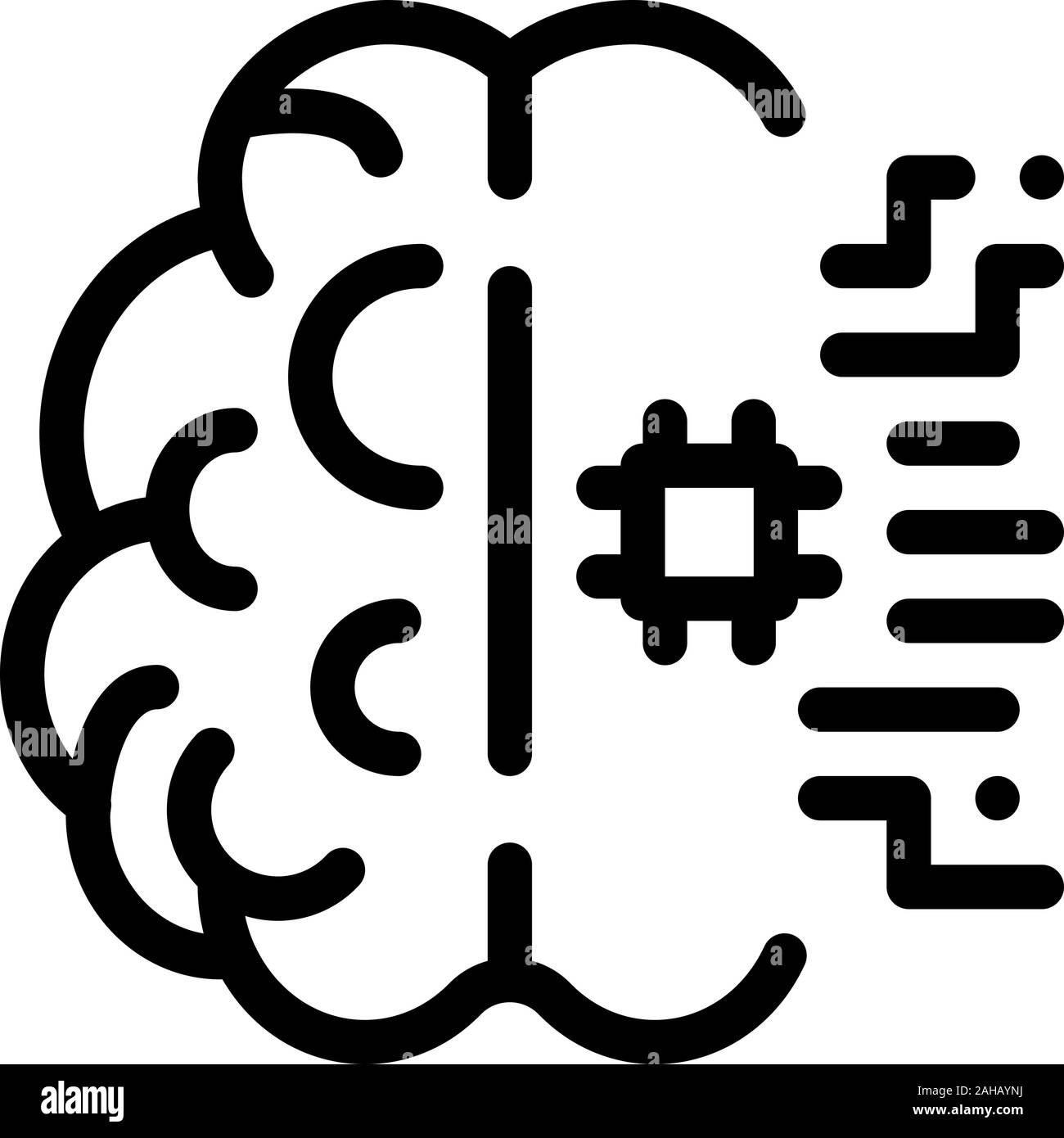 Ai Brain Chip Icon Vector Outline Illustration Stock Vector Image & Art ...