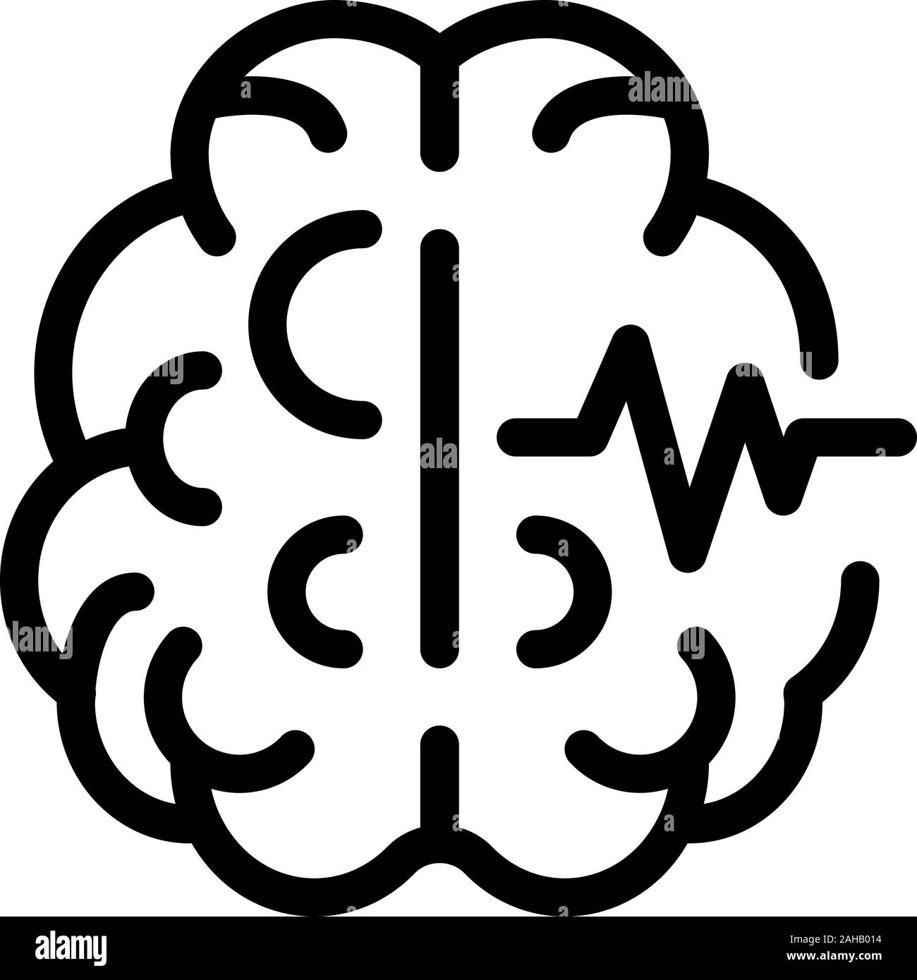Brain Impulse Icon Vector Outline Illustration Stock Vector Image & Art - Alamy