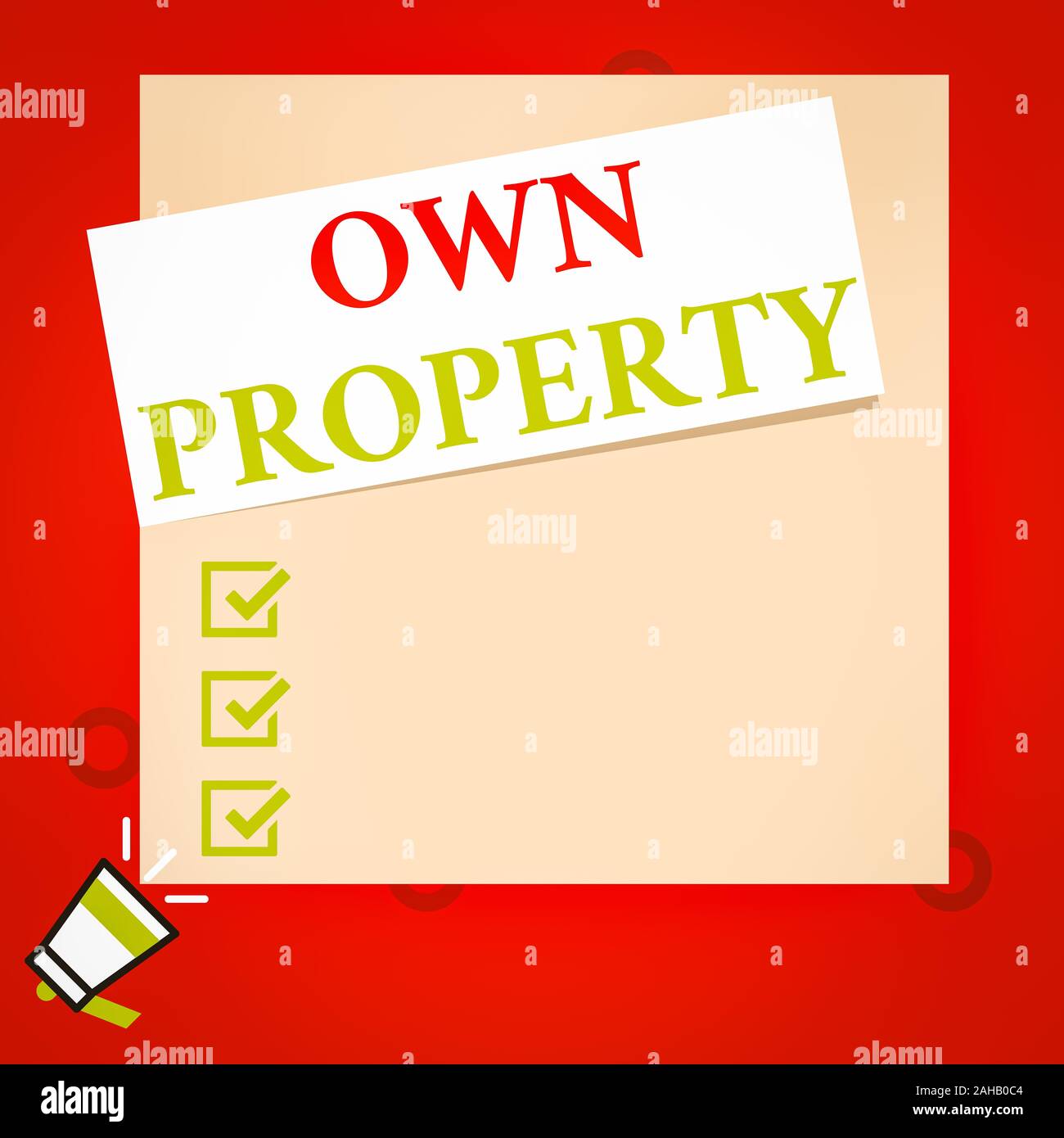 Conceptual hand writing showing Own Property. Concept meaning Things ...