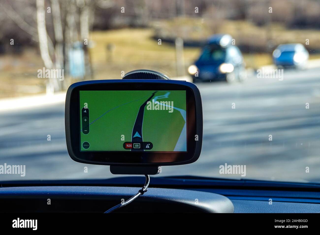 Road map on automobile dashboard hi-res stock photography and images ...