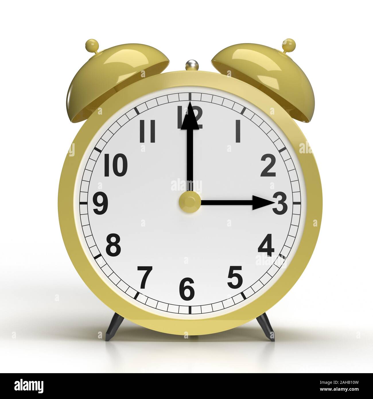 Abstract alarm clock on white background. 3D rendering Stock Photo - Alamy