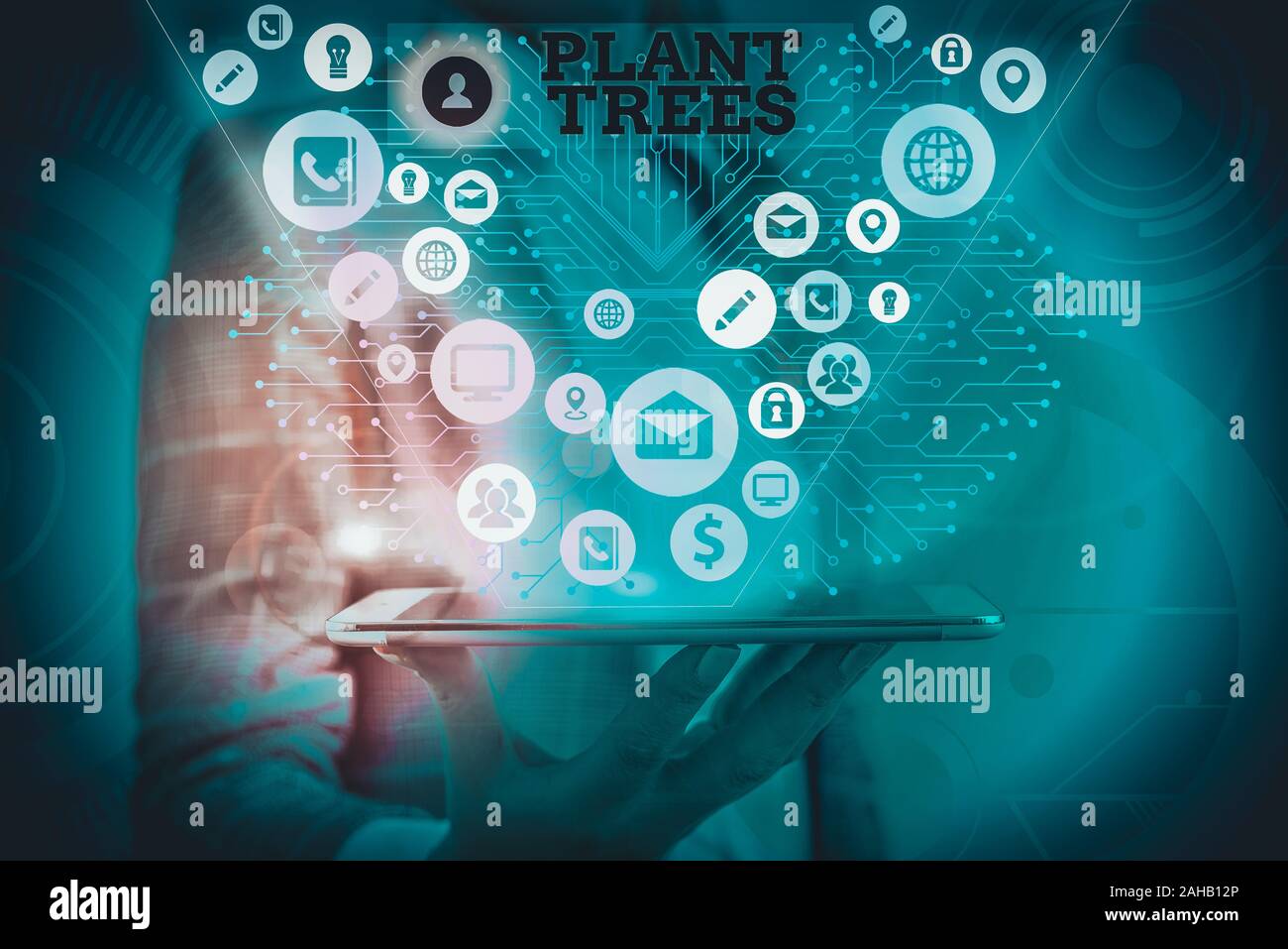 Conceptual hand writing showing Plant Trees. Concept meaning process of ...