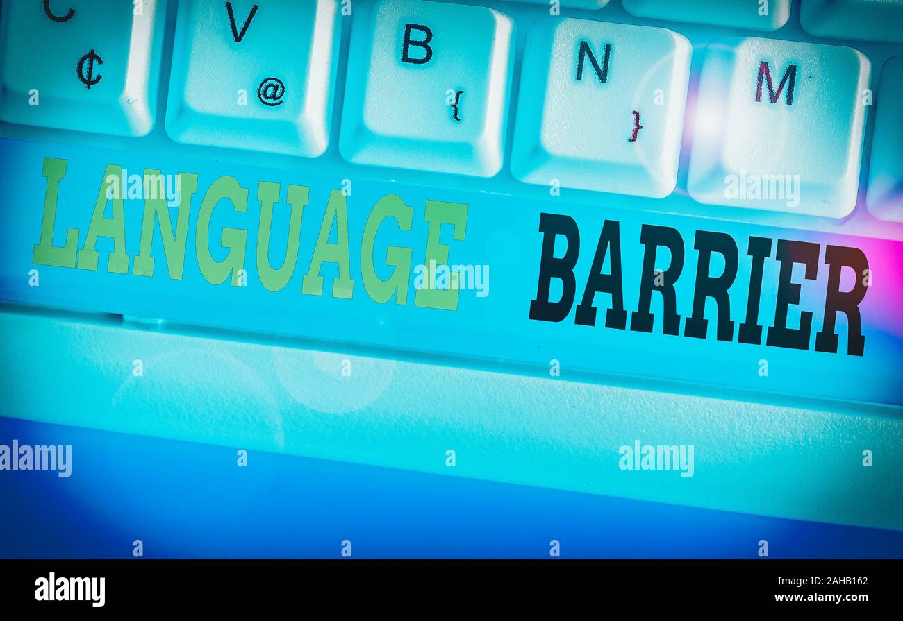 Word writing text Language Barrier. Business photo showcasing ... Word writing text Language Barrier. Business photo showcasing ...