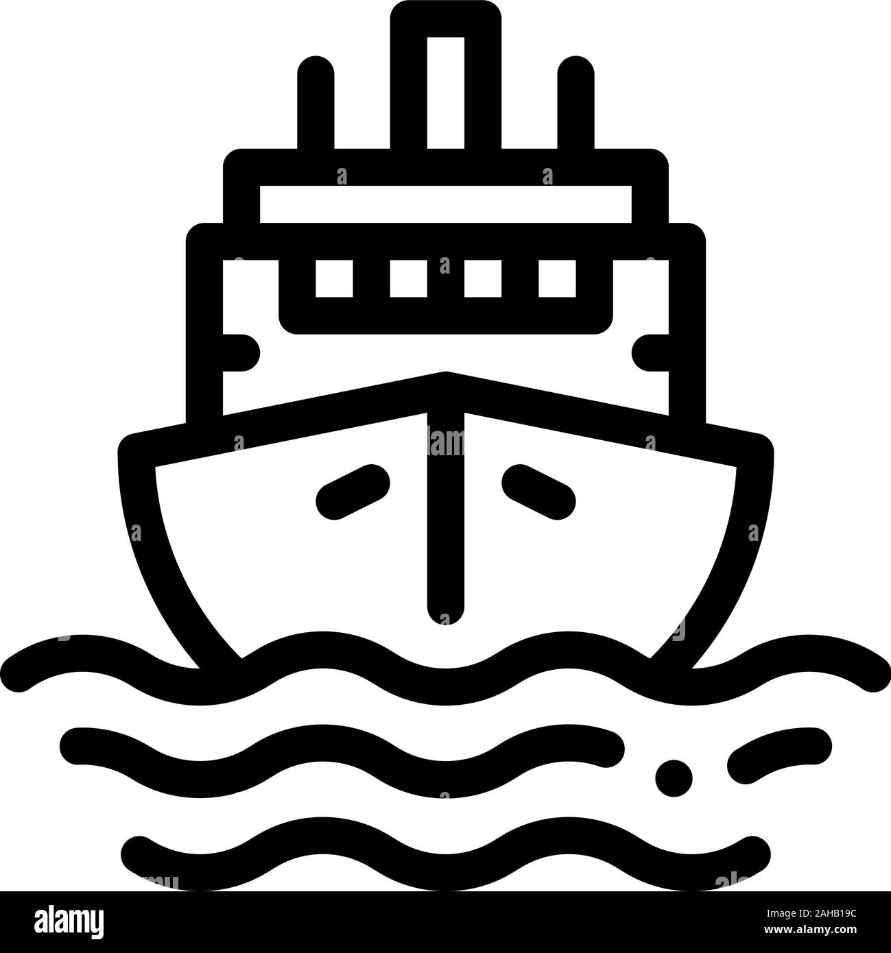 Cruise Vessel Icon Vector Outline Illustration Stock Vector Image & Art ...