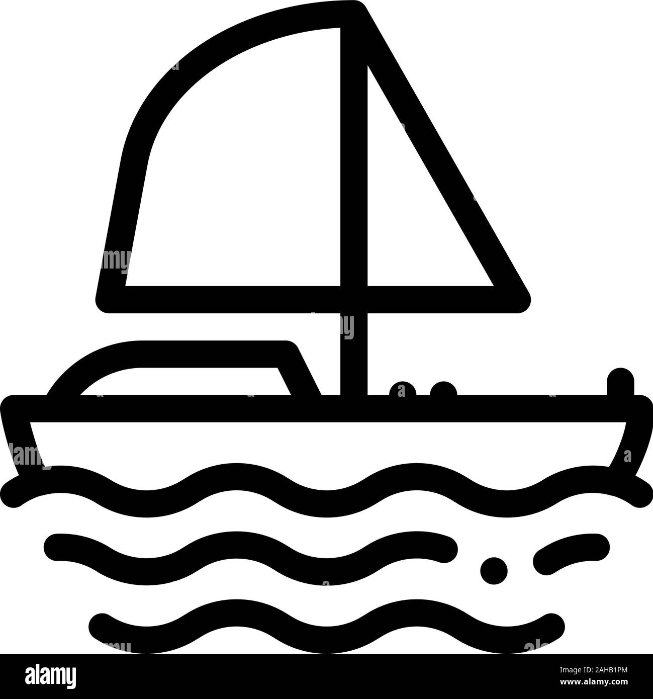 Yacht Boat Icon Vector Outline Illustration Stock Vector Image & Art ...